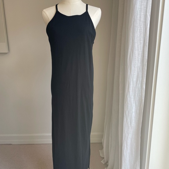 Frame Denim | Dresses | Frame Elegant Black Maxi Halter Neck Dress ...